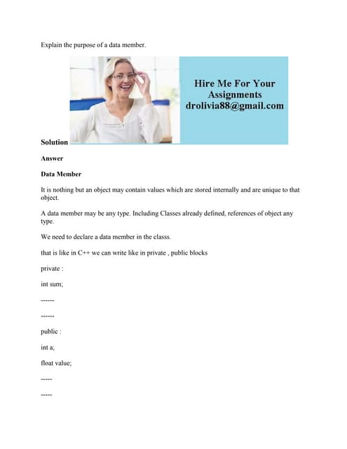 Explain the difference between private and proctected members of a cla.docx