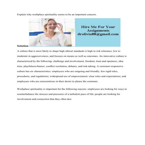 Explain why workplace spirituality seems to be an important concern-So.docx
