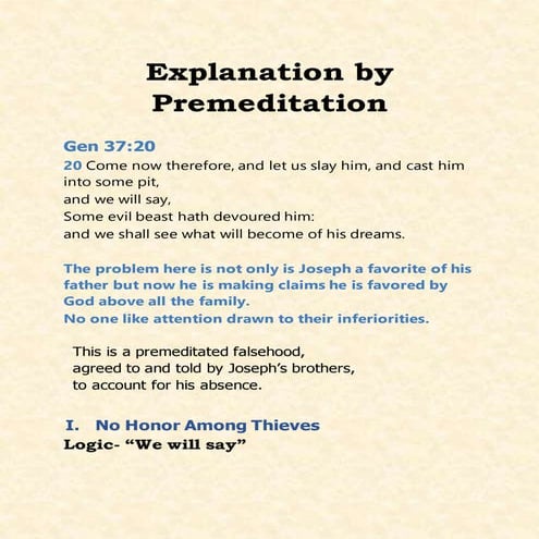Explanation by Premeditation | DOCX | Christianity | Religion ...