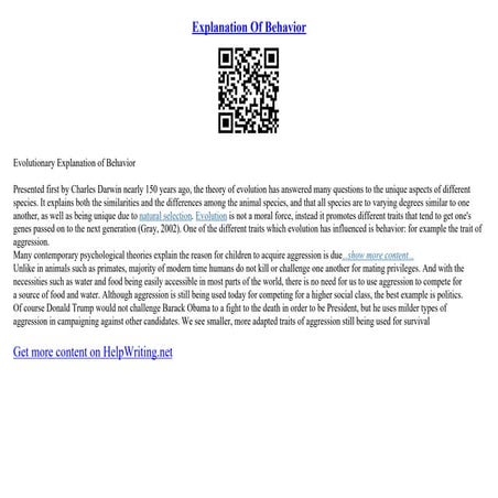 Explanation Of Behavior | PPT