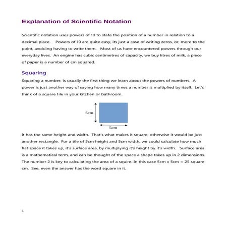 Explanation of scientific notation | PDF