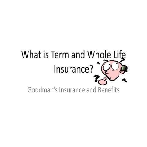 Explanation of Term and Whole life insurance | PPTX