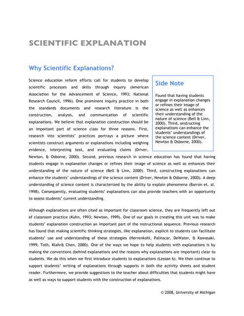 Claims, Evidence, & Explanation | PDF