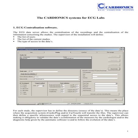 Cardionics Belgium ECG systems for CRO | PDF