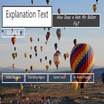 Explanation text - How does a Hot Air Balloon Fly | PPTX