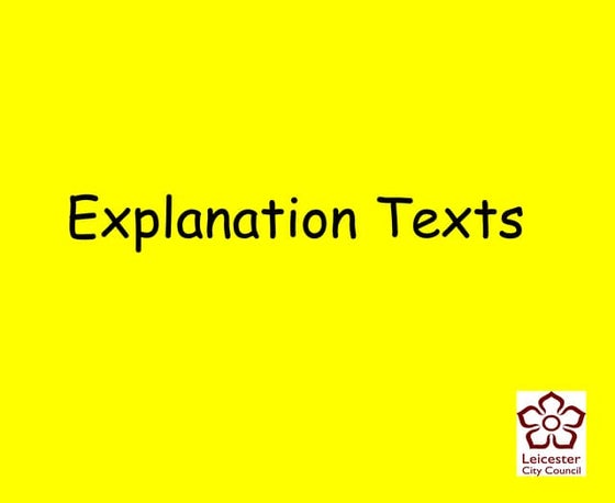 Features of an Explanation Text | PPT | Geology | Science