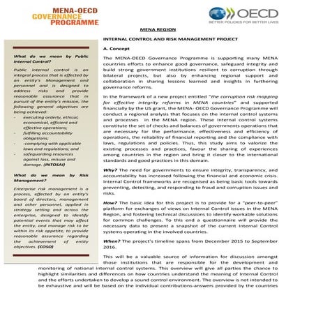 Explanatory Note for the Internal Control and Risk Management Project ...