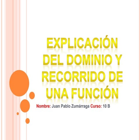 Explicación del Dominio y Recorrido de una Función POWER POINT.pptx