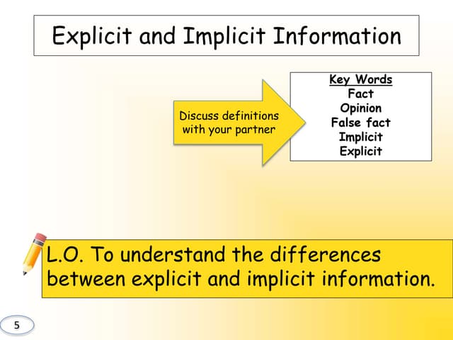 Explicit versus implicit meaning | PPTX