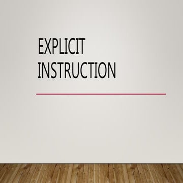Explicit instruction | PPTX