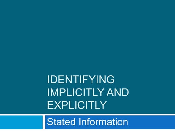 Explicit And Implicit Claims In A Text Ppt 7708