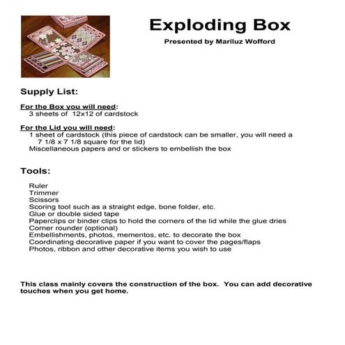 Exploding box instructions | PDF