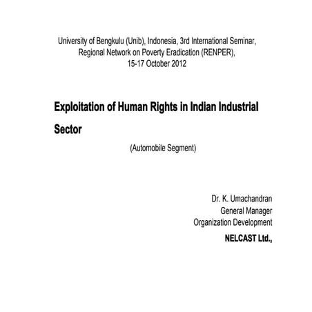 Exploitation in Indian Industrial Sector | PDF