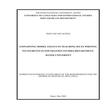 Exploiting model essays in teaching IELTS writing to students in ...