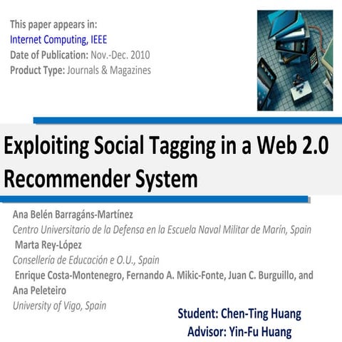 Exploiting Social Tagging In A Web 2 0 Recommender System Lab Ppt