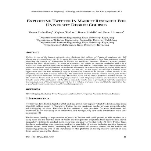 Exploiting twitter in market research for | PDF