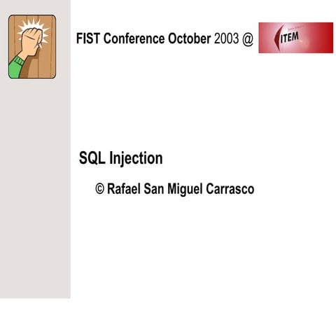 Exploiting Web Applications Sql Injection Ppt