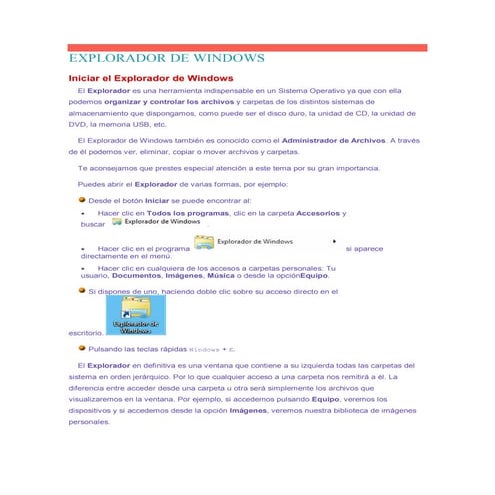 Manual sobre el explorador de archivos en Windows 11 y ejercicios (2024 ...