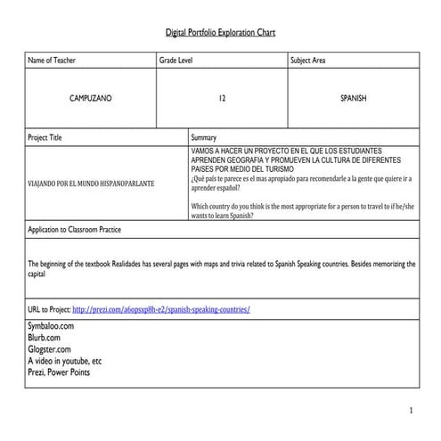 Project planning forms | DOC