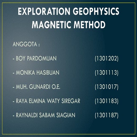 geofisika metode geomagnet dalam dunia pertambangan | PPTX
