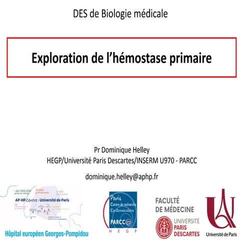 Interprétation d'un bilan d'hémostase TP TCK INR | PPTX