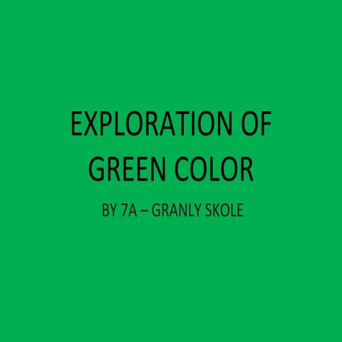 Exploration of green color | PPS