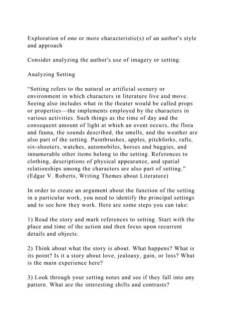 Setting in literature | PPT