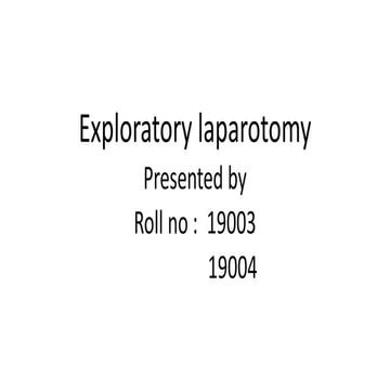 Exploratory laparotomy | PDF