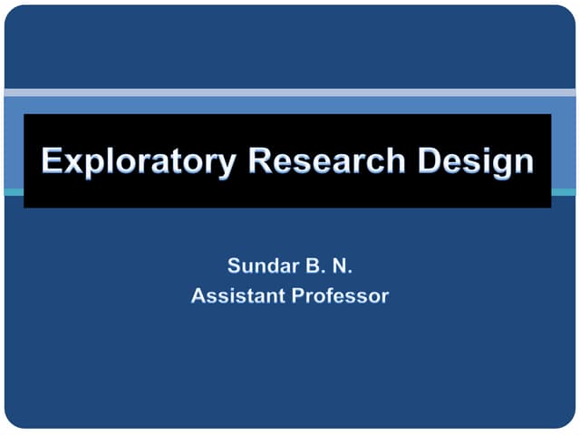 Exploratory Research Design | PPTX