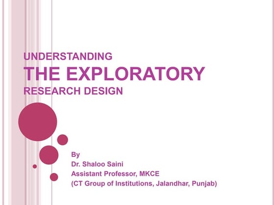 Exploratory Research Design | PPTX