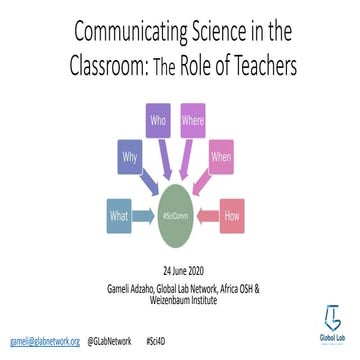 Communicating Science in the Classroom: The Role of Teachers | PPT