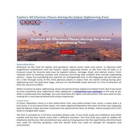 Explore All Glorious Places during the Jaipur Sightseeing Tour.pdf