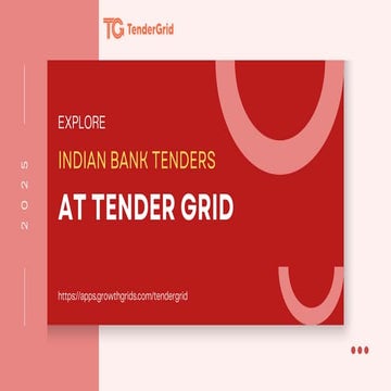 Explore Indian Bank Tenders at Tender Grid | PDF