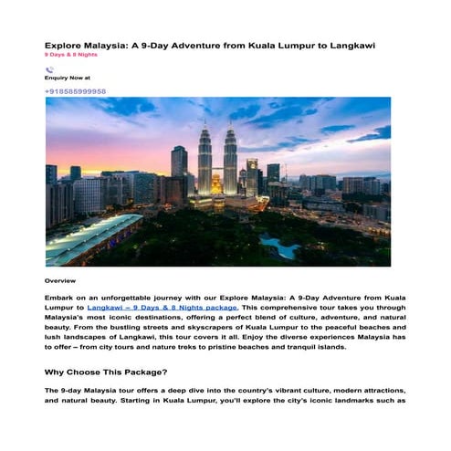 Explore Malaysia_ A 9-Day Adventure from Kuala Lumpur to Langkawi.pdf