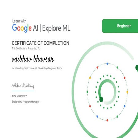 Explore ML Certificate | PDF
