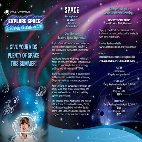 Explore Space Experience at the Space Foundation Discovery Center | PDF