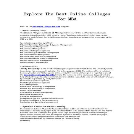 Explore The Best Online Colleges For MBA.pdf