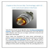Explore the Future like Technology with IO Link Communication Interface ...