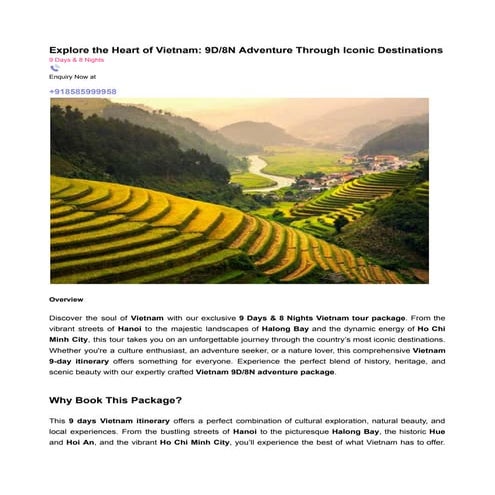 Explore the Heart of Vietnam_ 9D_8N Adventure Through Iconic ...