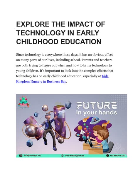 Technology Affecting the learning Behavior of Childrens | PPT