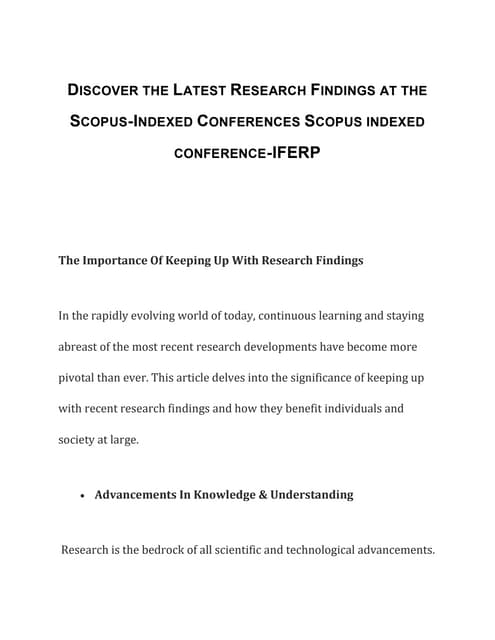 How to Write a Research Paper | A Beginner's Guide -IFERP | PDF