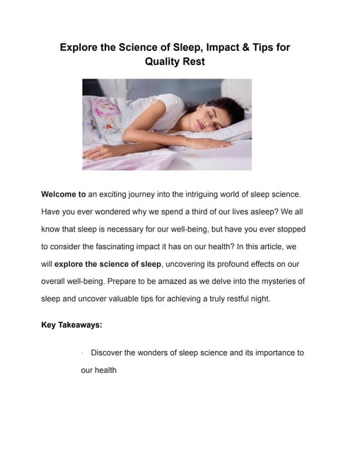 7 ways to Improve your Sleep Quality | Solh Wellness | PDF | Sleep ...