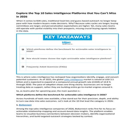 Explore the Top 10 Sales Intelligence Platforms that You Can’t Miss in ...