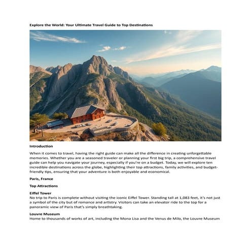 10-Best-Destinations-to-Travel around the world | PDF