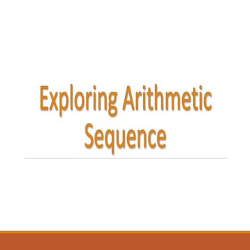 Exploring arithmetic sequences | PPT