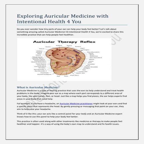 Exploring Auricular Medicine with Intentional Health 4 You | PDF