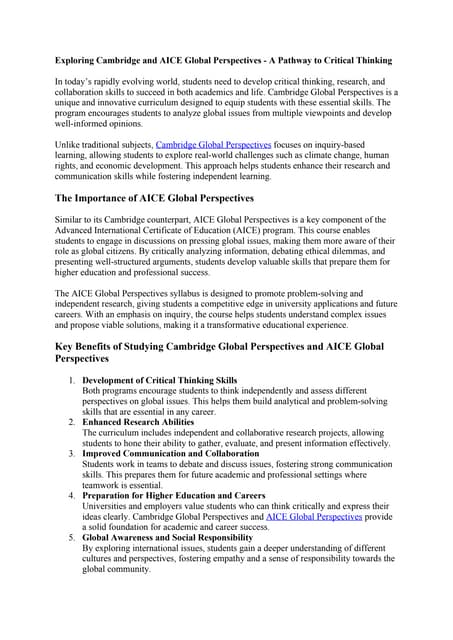 Developing 21st Century Thinkers with Cambridge and AICE Global Perspectives.docx