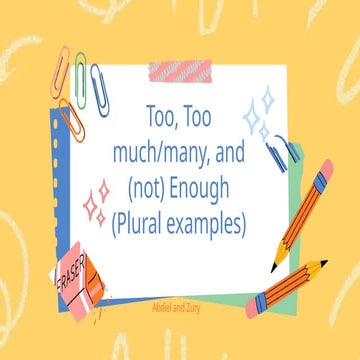 Too, Too many/much, and Enough and Not Enough | PPT