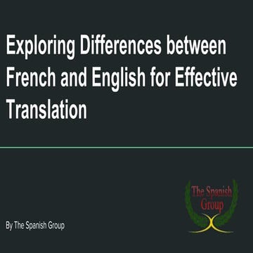 Exploring Differences between French and English for Effective ...