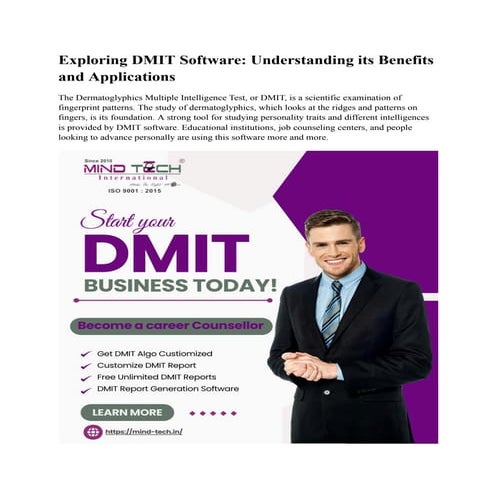 Exploring DMIT Software_ Understanding its Benefits and Applications.pdf | Computer Software and ...